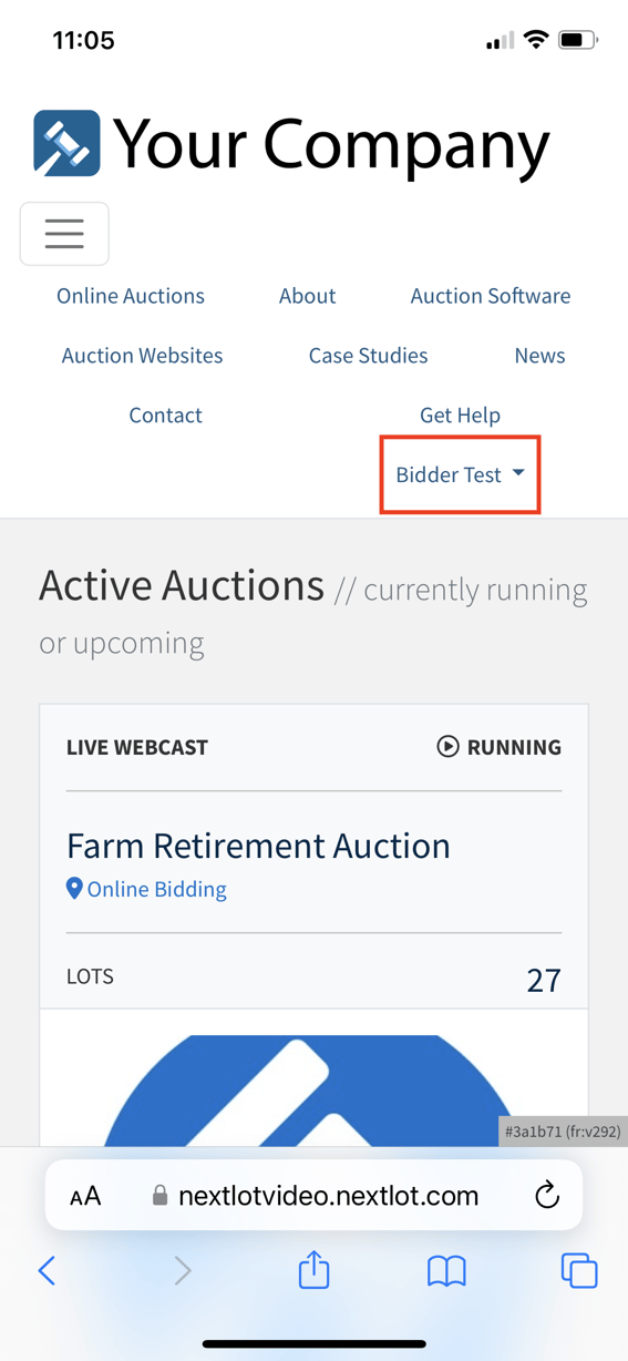 How to Bid in a Webcast Auction (Mobile)