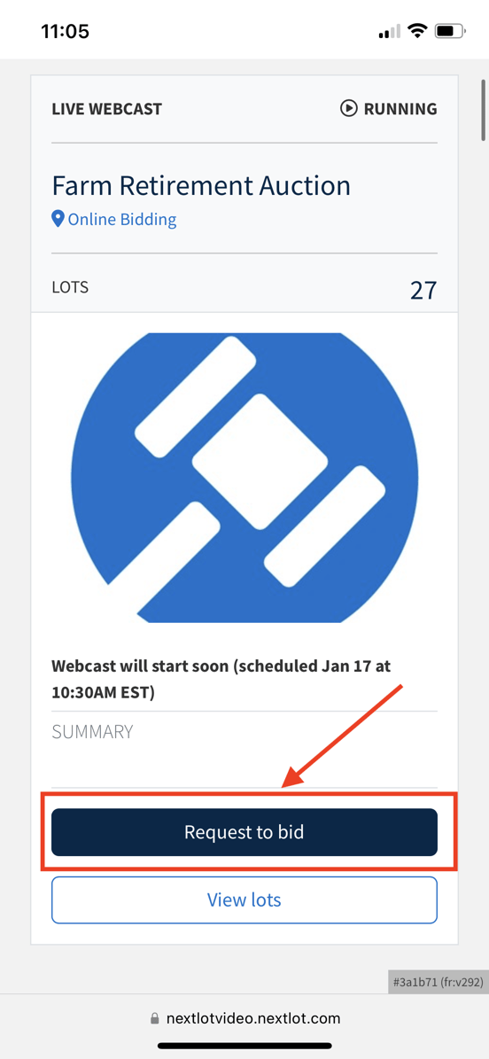 How to Bid in a Webcast Auction (Mobile)