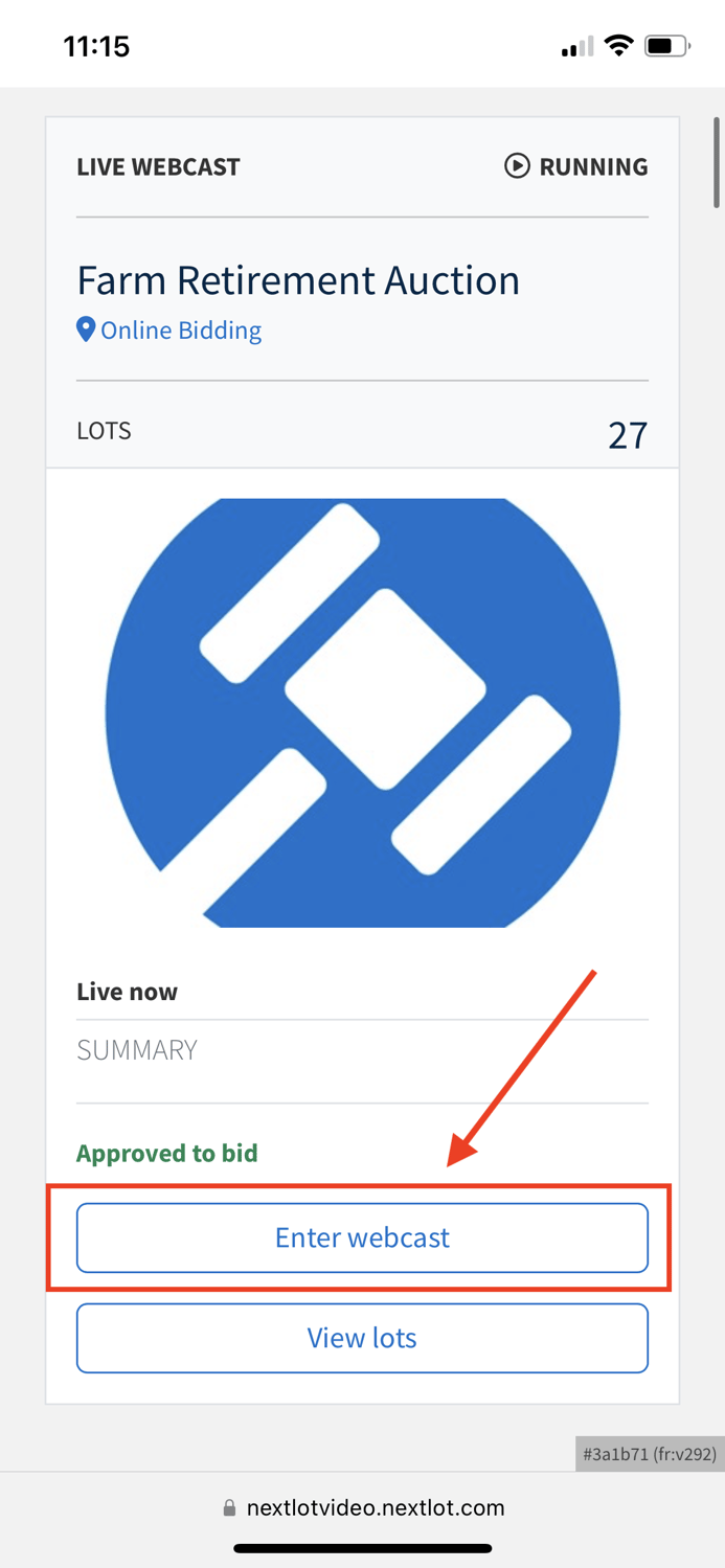 How to Bid in a Webcast Auction (Mobile)