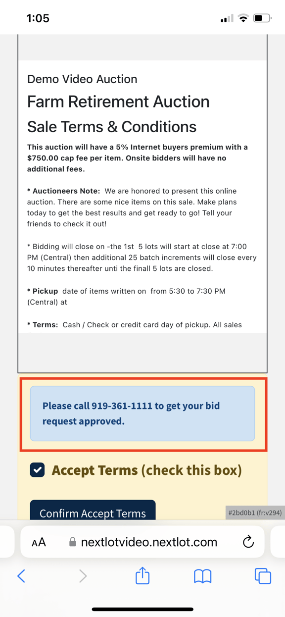 How to Bid in a Webcast Auction (Mobile)