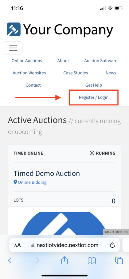 How to Prebid for a Webcast Auction (Mobile)