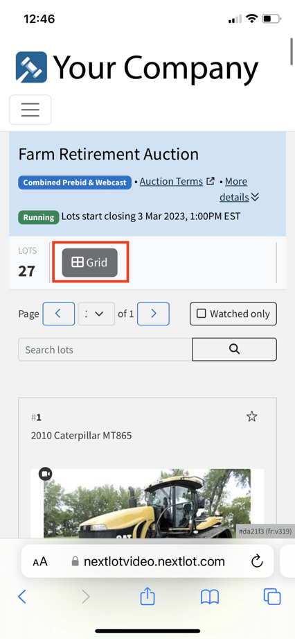 How to Prebid for a Webcast Auction (Mobile)